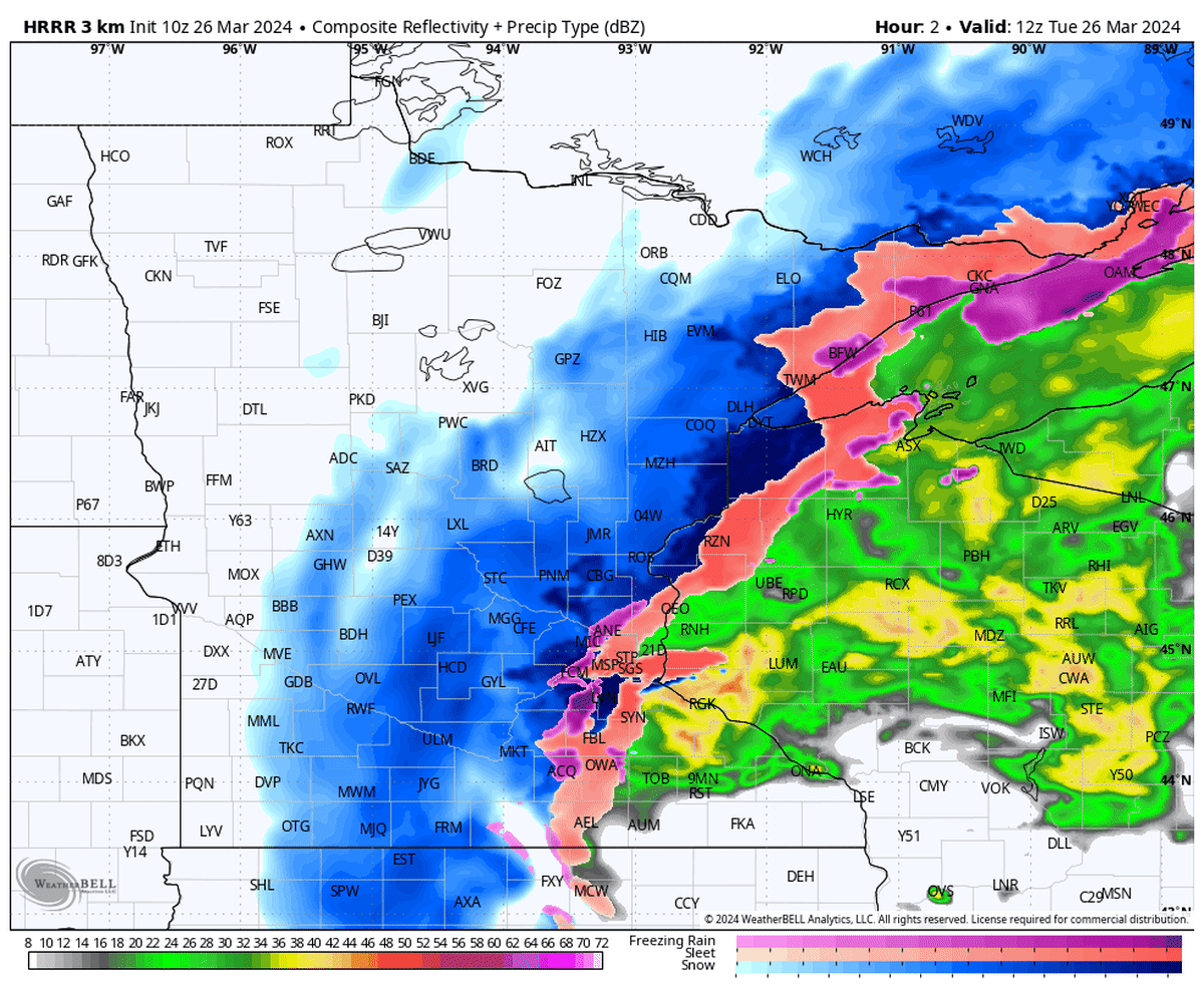 Heavy bursts of snow may accumulate as temps drop Tuesday in Minnesota ...