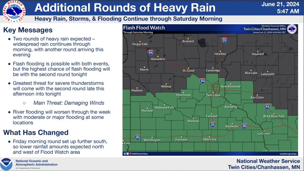 Relentless rain and storms target southern Minnesota as flood threat ...