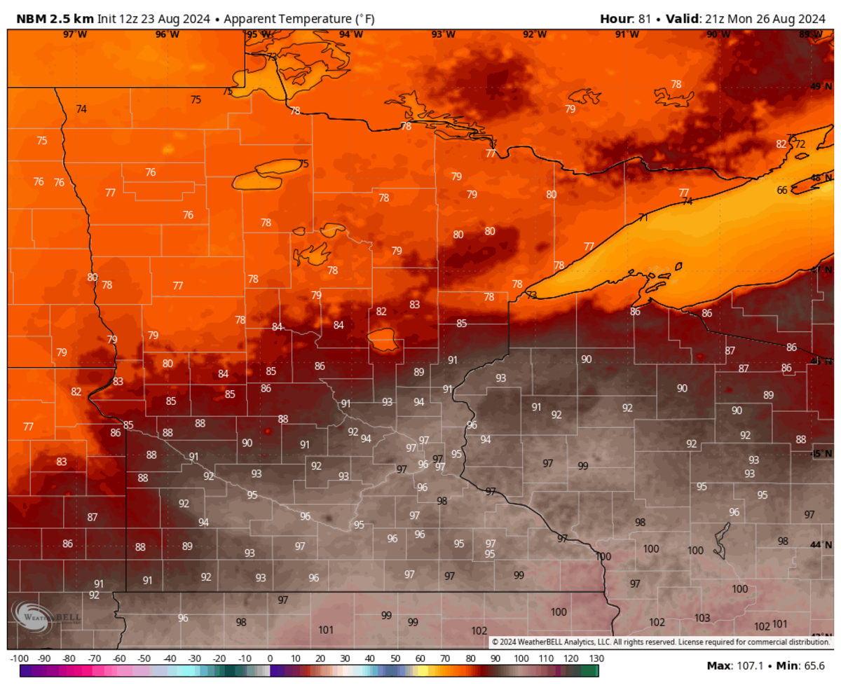 Sunday-Monday in Minnesota: Very hot and humid with a chance of severe ...