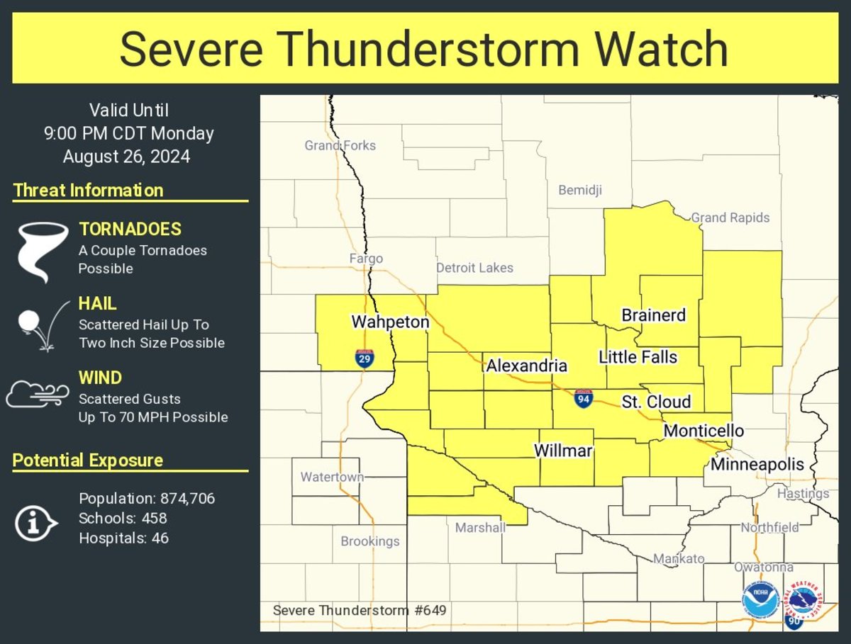 Live updates: Watch issued as severe storms erupt in Minnesota Monday ...