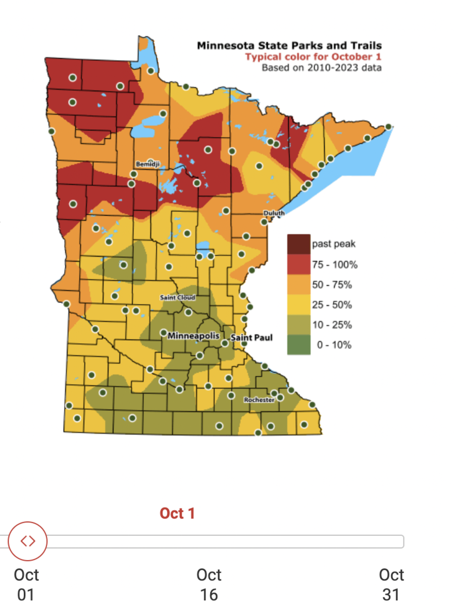 DNR map shows when stunning fall colors may arrive in Minnesota - Bring Me The News