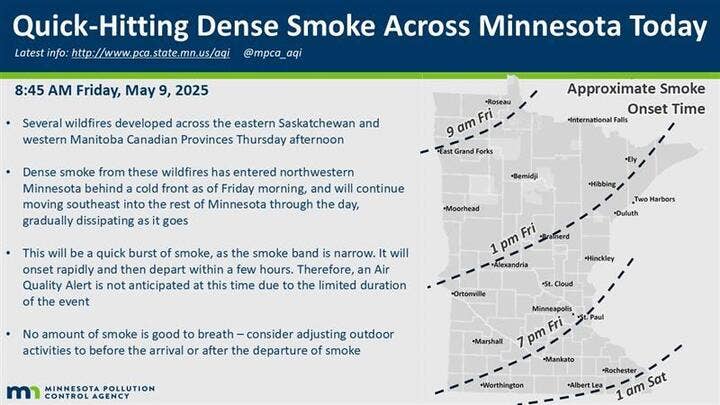 Dense smoke brings 'severely degraded' air quality to Minnesota on ...