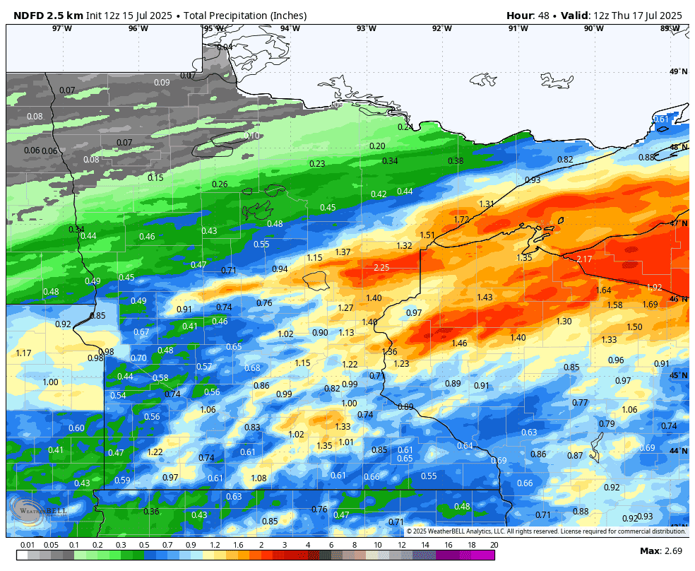 Torrential rain, flash flooding, large hail, damaging winds possible in ...