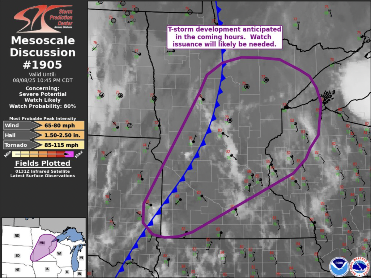 Massive severe thunderstorm watch for overnight 80 mph wind threat in ...