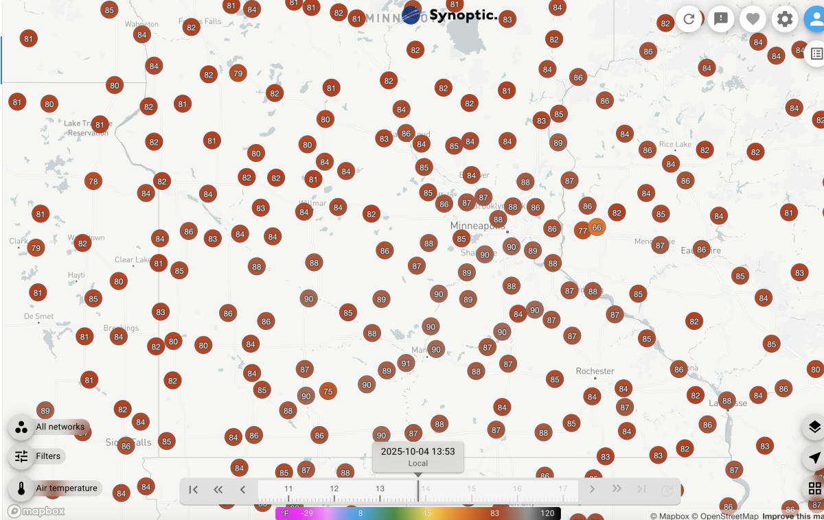 Record-breaking heat as Twin Cities registers 4th-ever October 90F ...