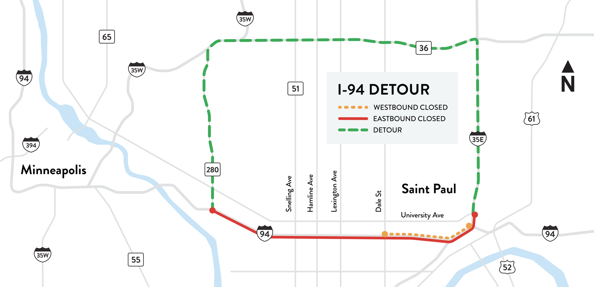 Portions of I-94 will close in St. Paul this weekend for bridge removal ...