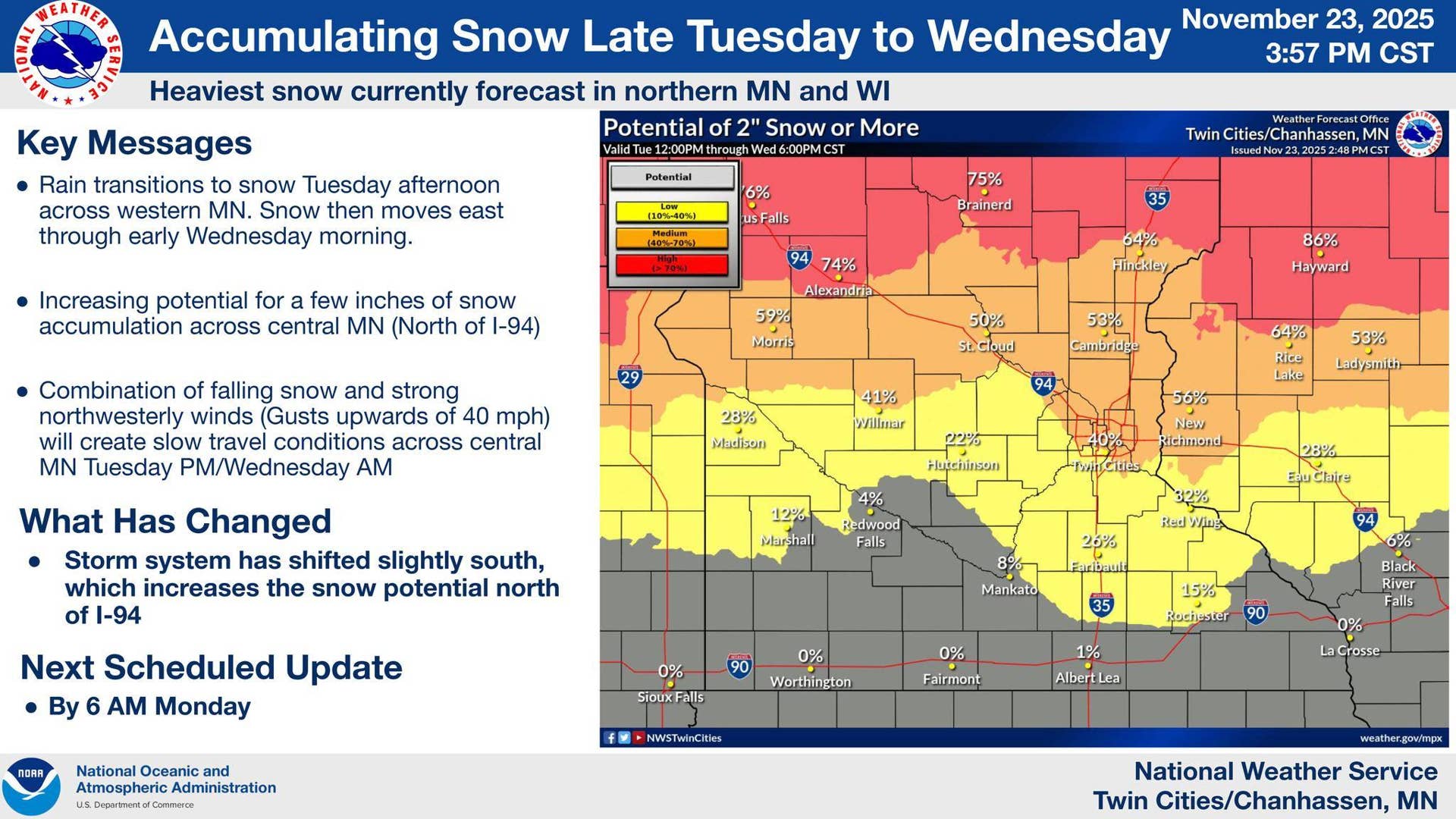 Winter storm watch issued in Minnesota ahead of 'heavy snow' Tuesday ...
