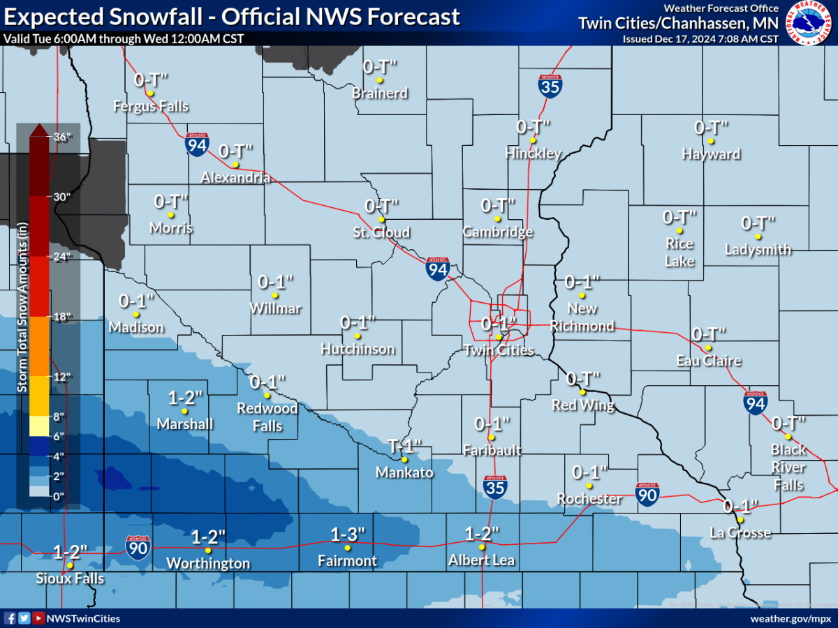 Snow dusting for Twin Cities Tuesday; 3-5 inches possible Thursday ...