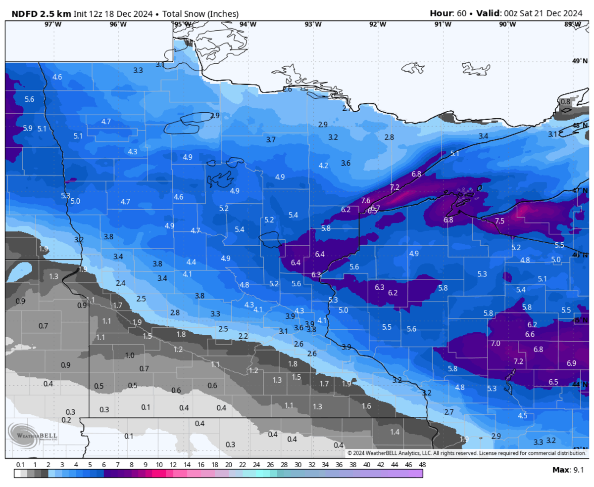 Up to 6 inches of snow Thursday in Minnesota; highest totals could hit ...