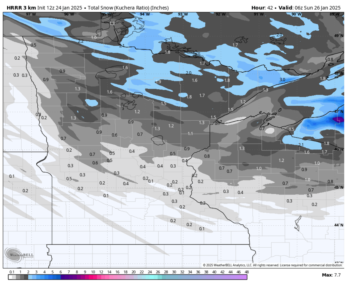 Light snow could produce a couple inches in Minnesota next 24 hours ...