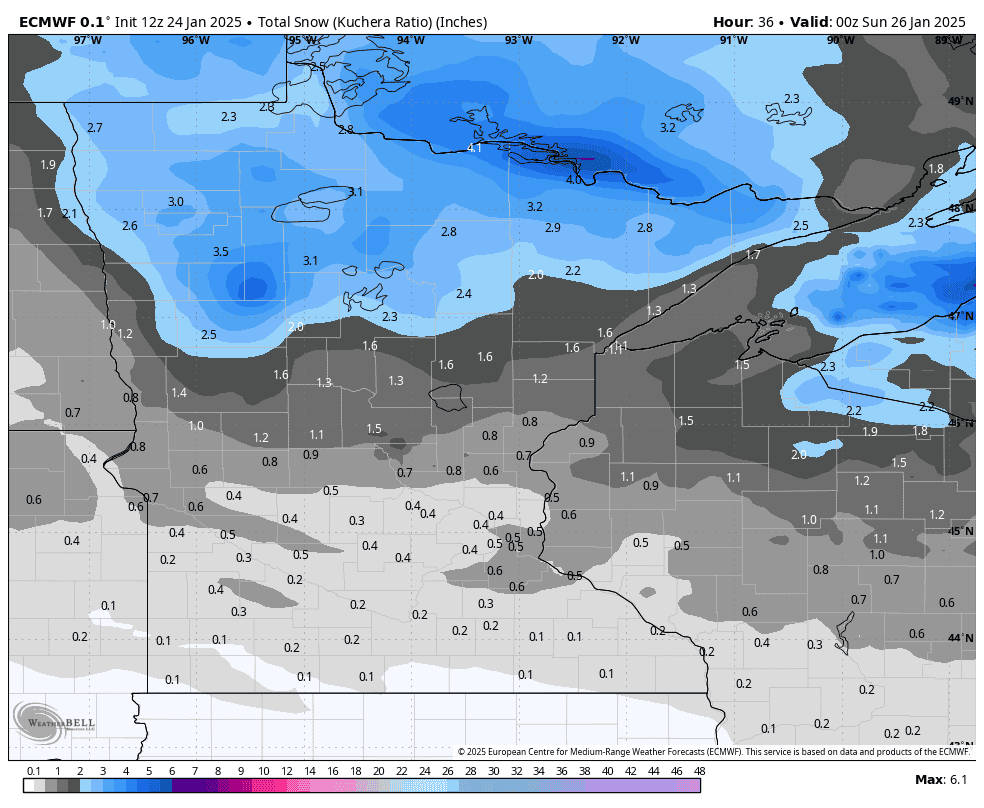Light snow could produce a couple inches in Minnesota next 24 hours ...