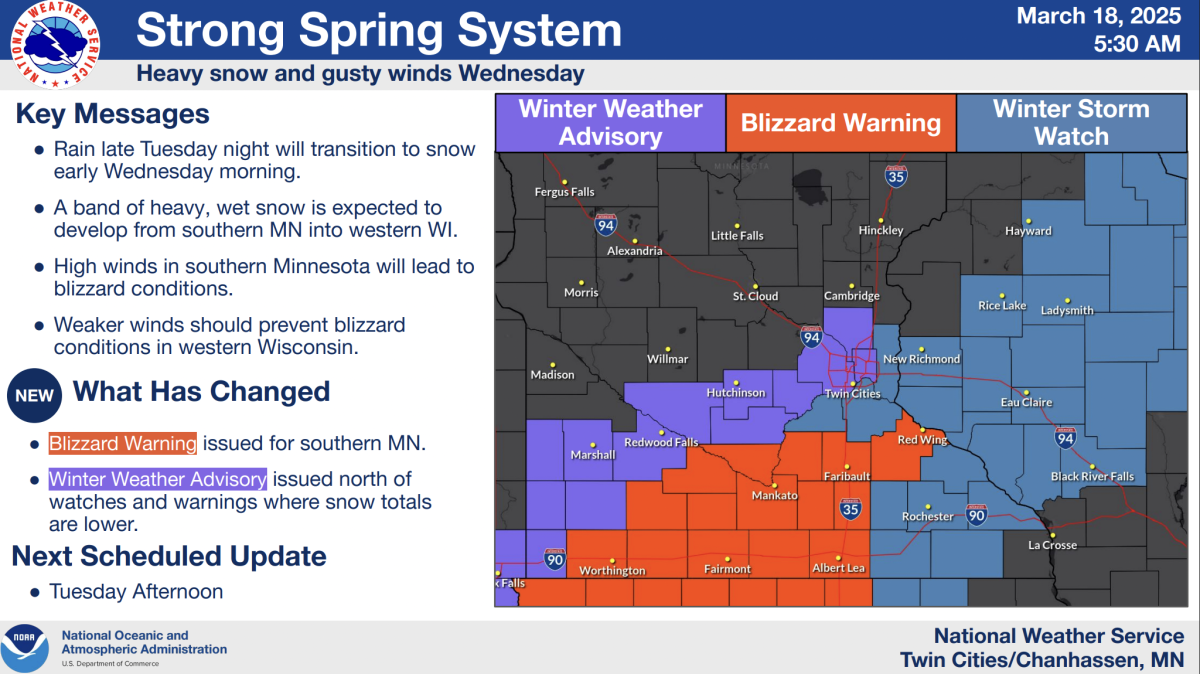 Blizzard warning in Minnesota: Up to a foot of snow, whiteout conditions - Bring Me The News