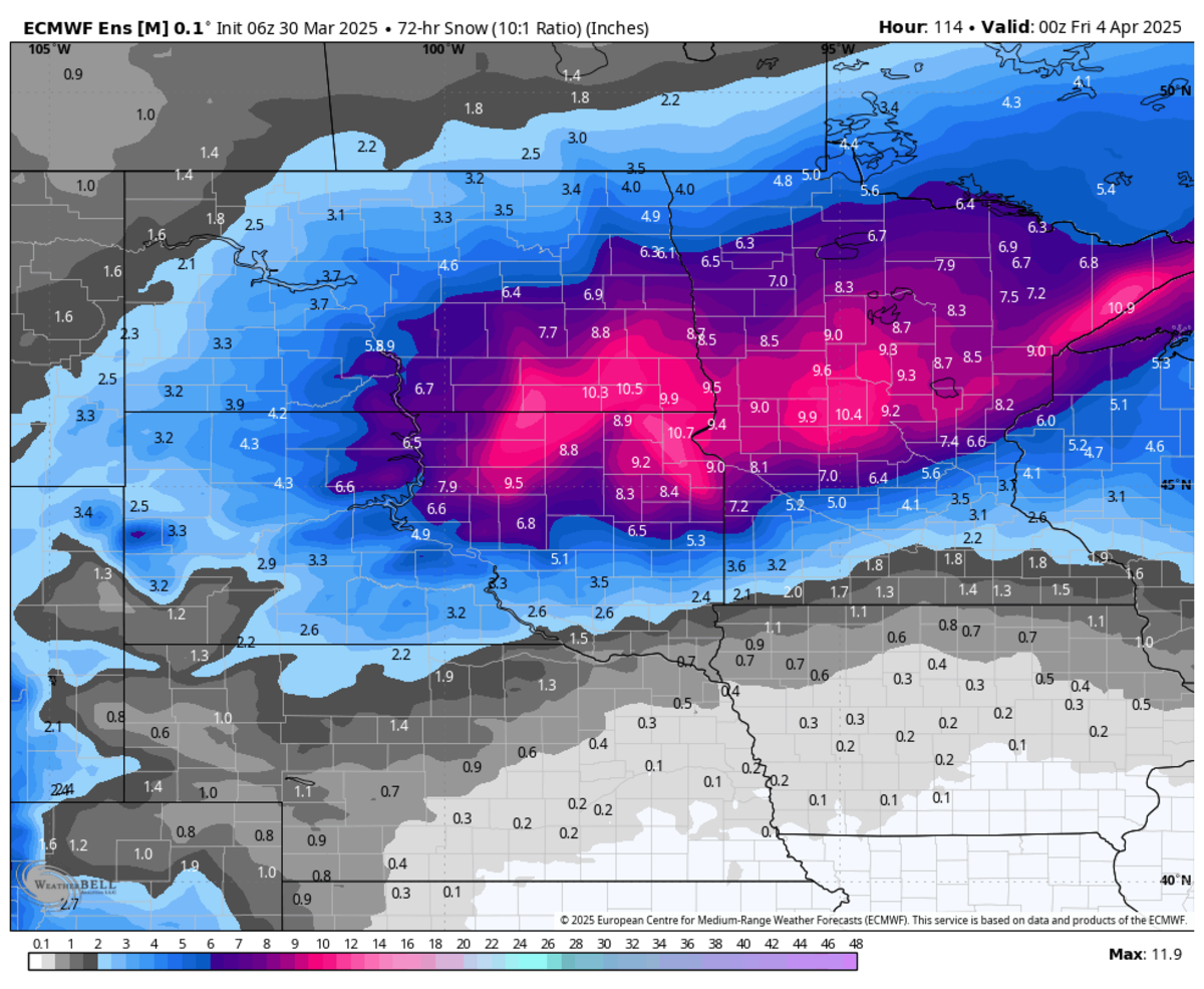Potent midweek storm set to bring heavy, plowable snow to Minnesota ...