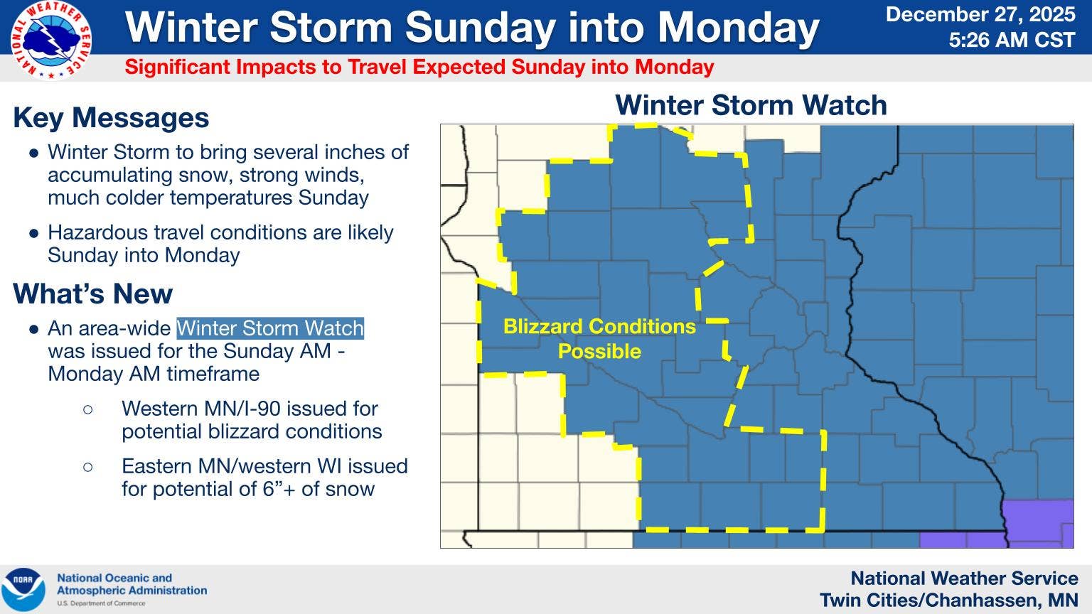 Winter storm watch issued: Heavy snow set for Twin Cities, blizzard in ...