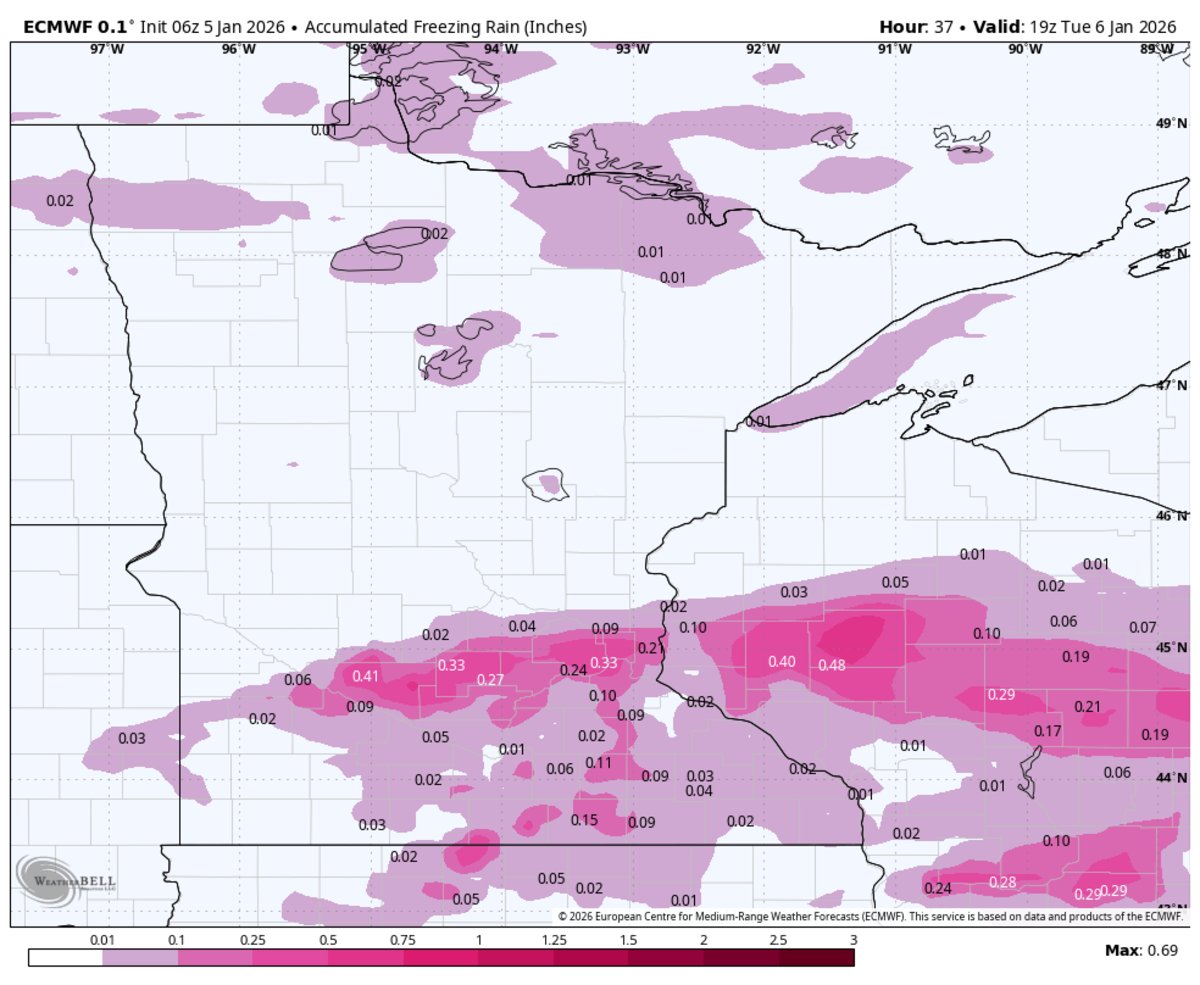 Freezing rain could prompt ice storm warning later Monday in Minnesota ...