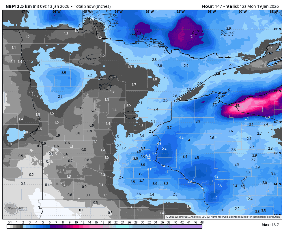 The latest on how much snow could fall in Minnesota Thursday-Sunday ...