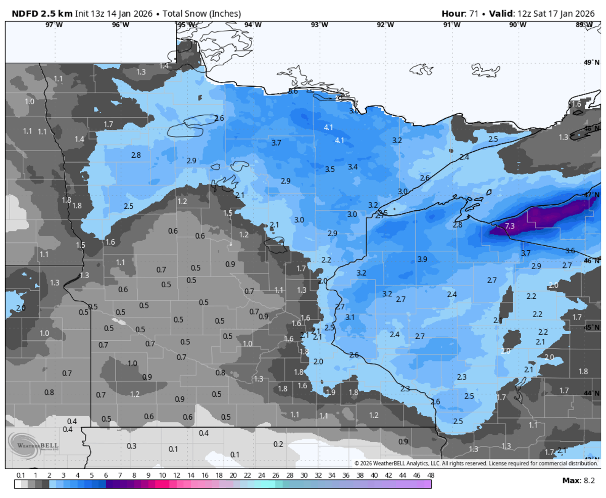 Waves of snow, gusty winds hit Minnesota before weekend temperature ...