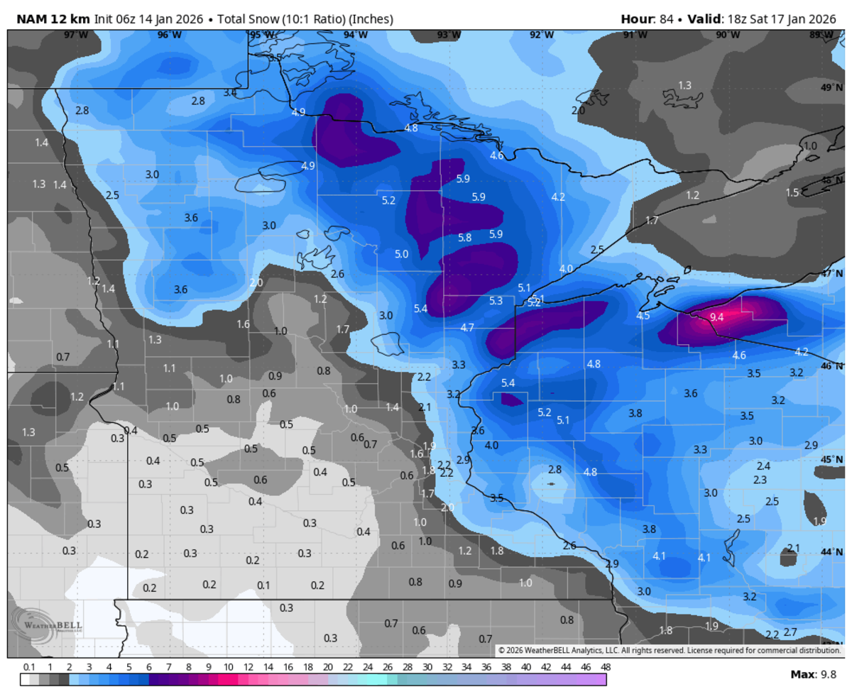 Waves of snow, gusty winds hit Minnesota before weekend temperature ...