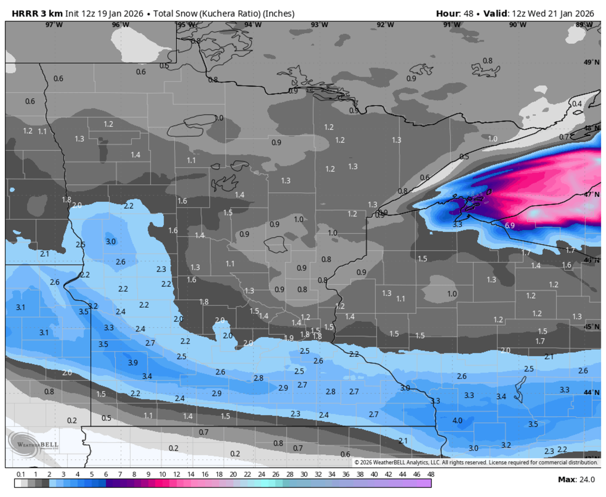 Snow slides through Tuesday before the coldest air yet invades ...