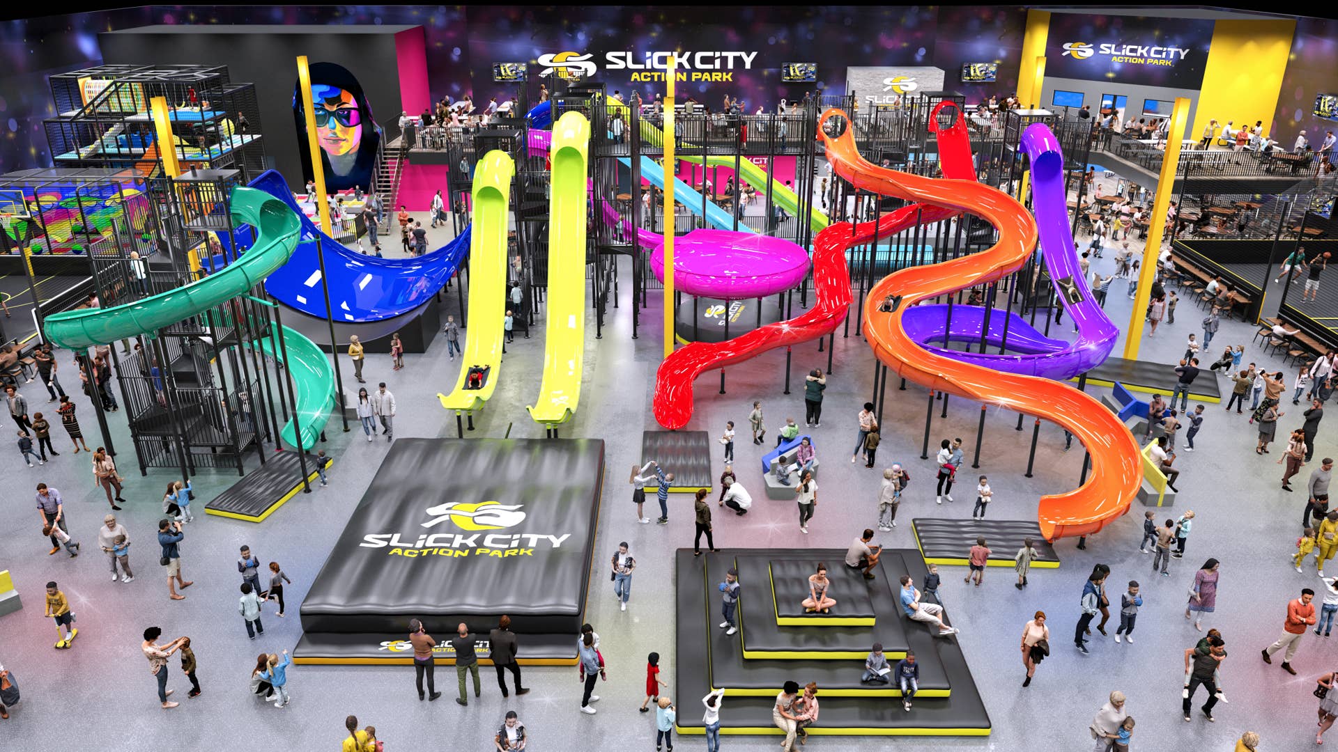Slick City Action Park, an indoor park with 14 slides, will open first ...