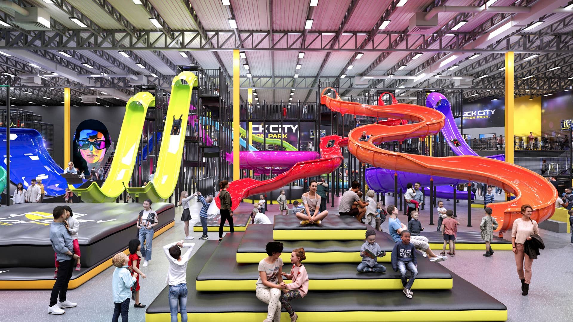 Slick City Action Park, an indoor park with 14 slides, will open first ...